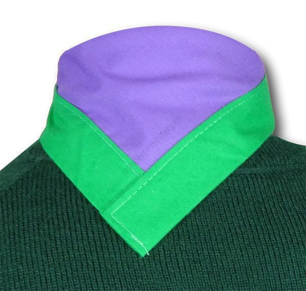 Cub & Scout Necker In Lilac With Green Border | Albert Prendergast