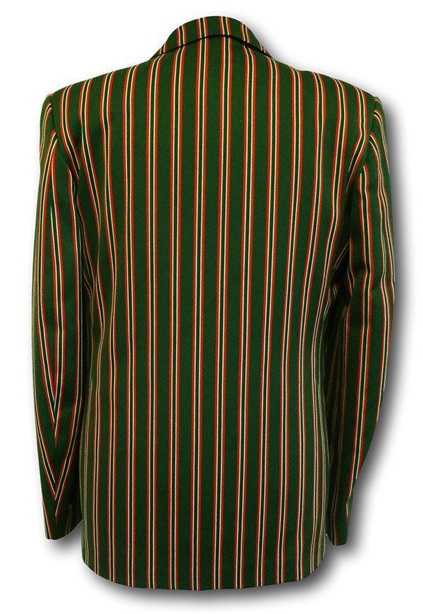 Green, Red & White Wool Worsted Venetian Stripe Boating Blazer | Albert ...
